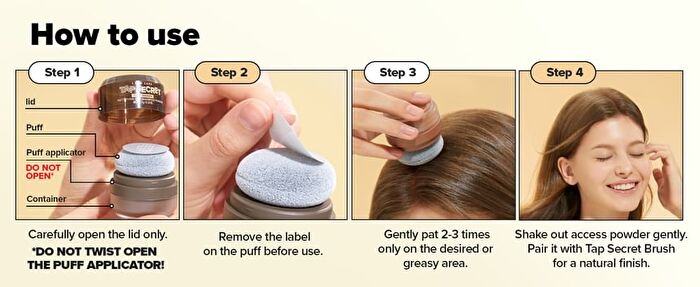 Tap Secret Mattifying Dry Shampoo Powder - 4 Colors - Dark Brown ...