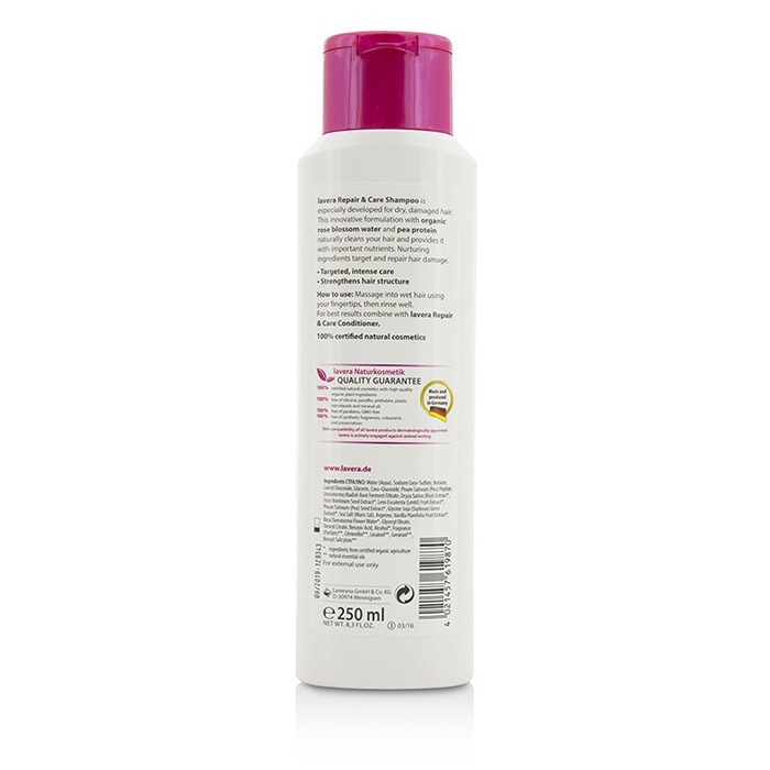 Lavera Organic Rose & Pea Protein Repair & Care Shampoo (For Dry ...
