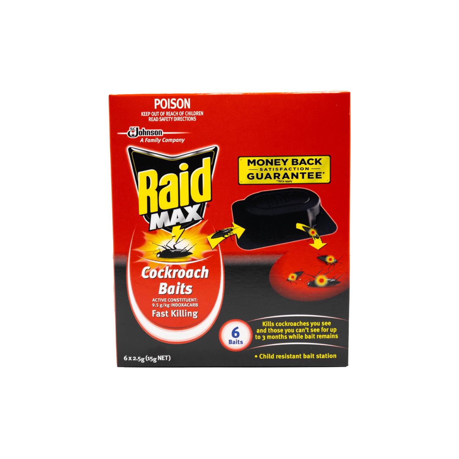 Raid Pk6x2.5g Cockroach Baits Max Child Resistant Bait Station 8 pieces ...