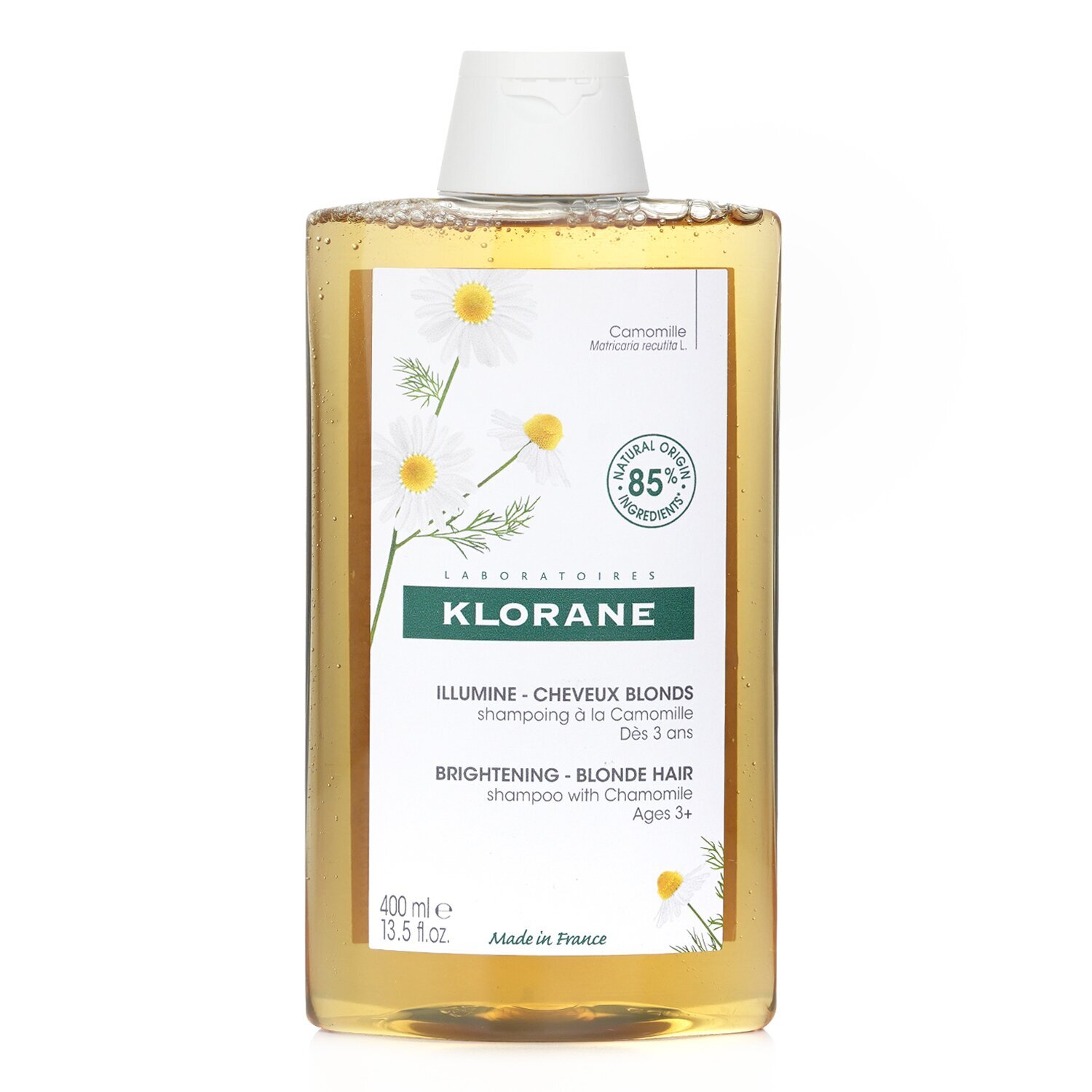 Klorane Shampoo With Chamomile (Brightening Blonde Hair) 400ml | Cosmetics Now Singapore