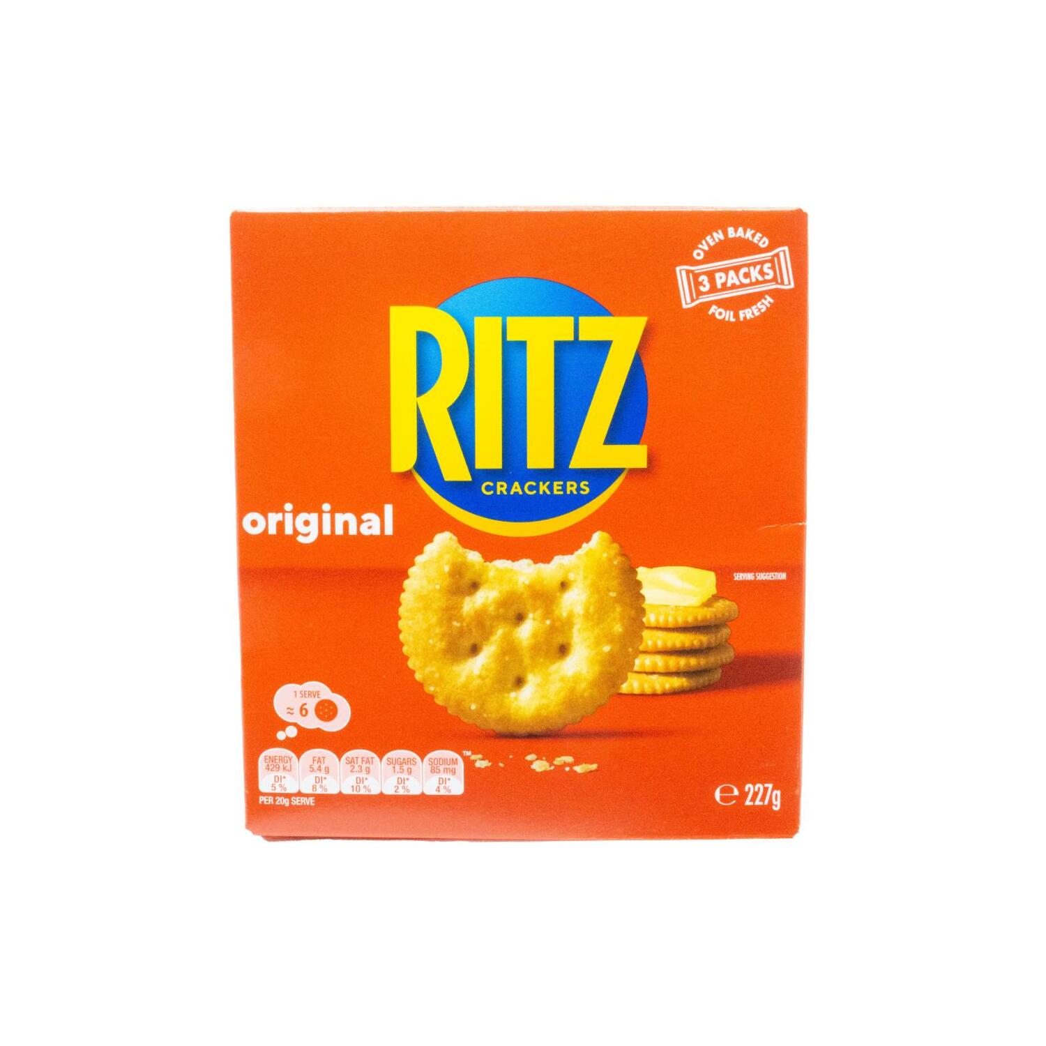 Ritz 227g Crackers Original 8 pieces Carton | Cosmetics Now Australia