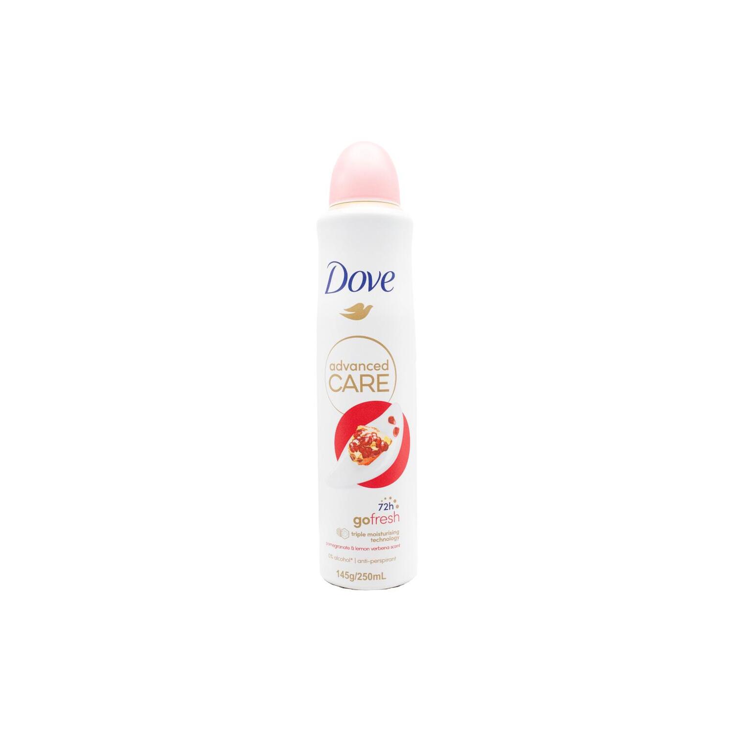 Dove 145g / 250ml Antiperspirant Advanced Care 72h Go Fresh Pomegranate ...