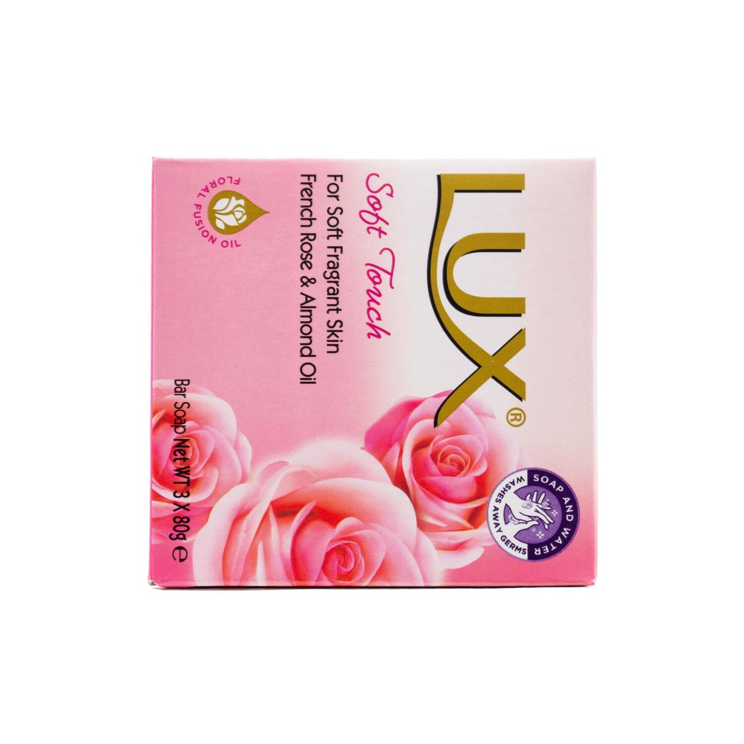 Lux Pk3x 80g Bar Soap Soft Touch French Rose And Almond Oil 8 pieces ...