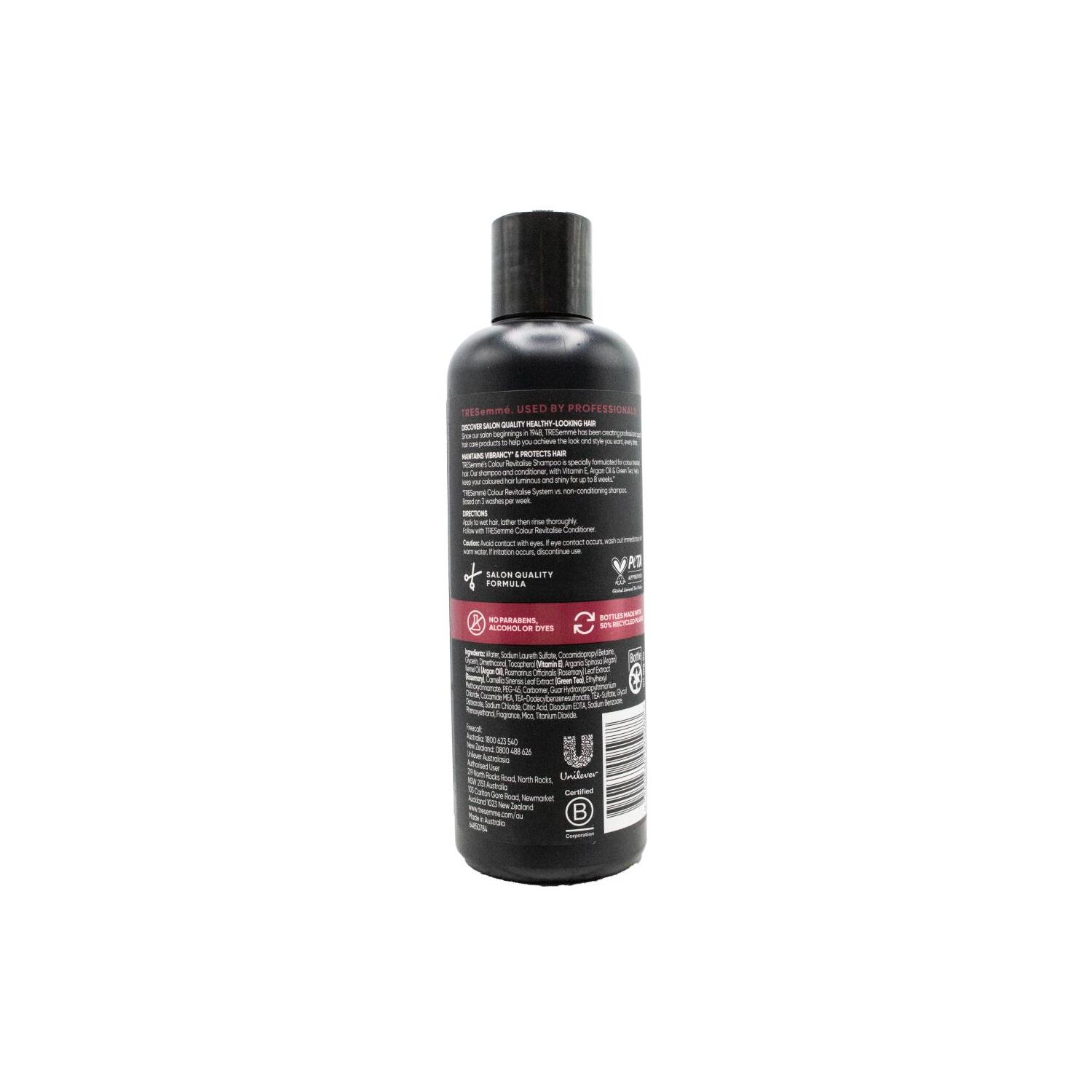 Tresemme 350ml Shampoo Colour And Revitalise Vitamin E Argan Oil And ...