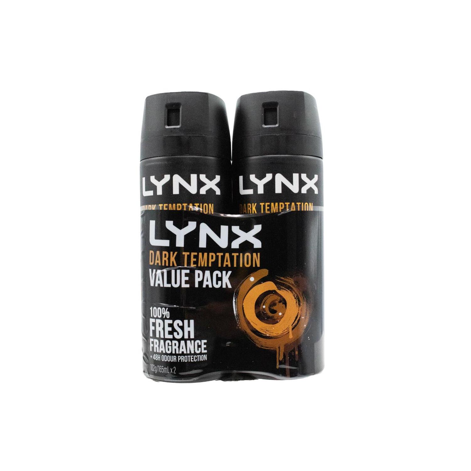 Lynx Pk2x 102g / 165ml Deodorant Body Spray 100% Fresh Fragrance 48h ...