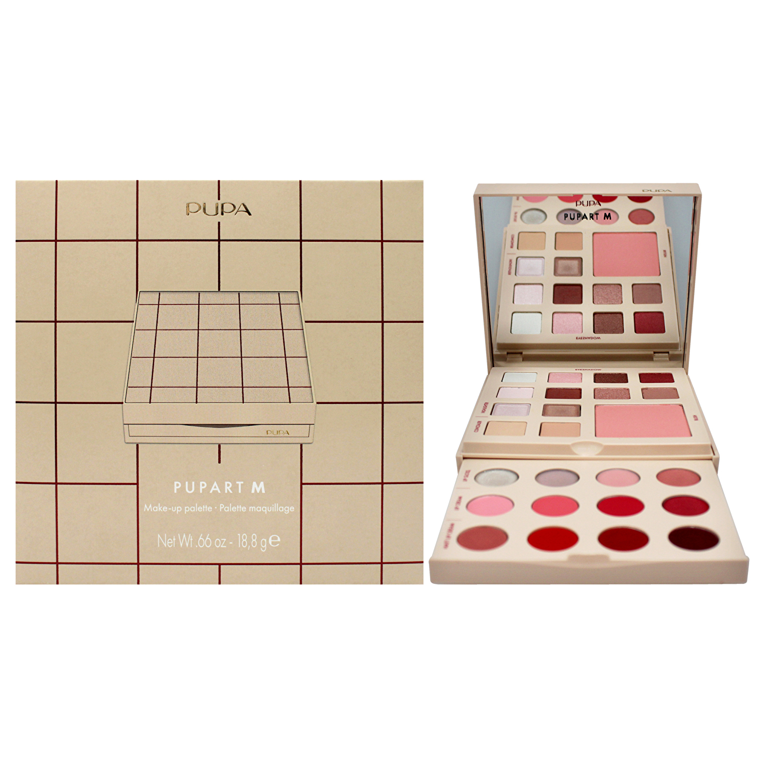 Pupa Milano Pupart M Make-up Palette - 001 Nude For Women 20ml ...
