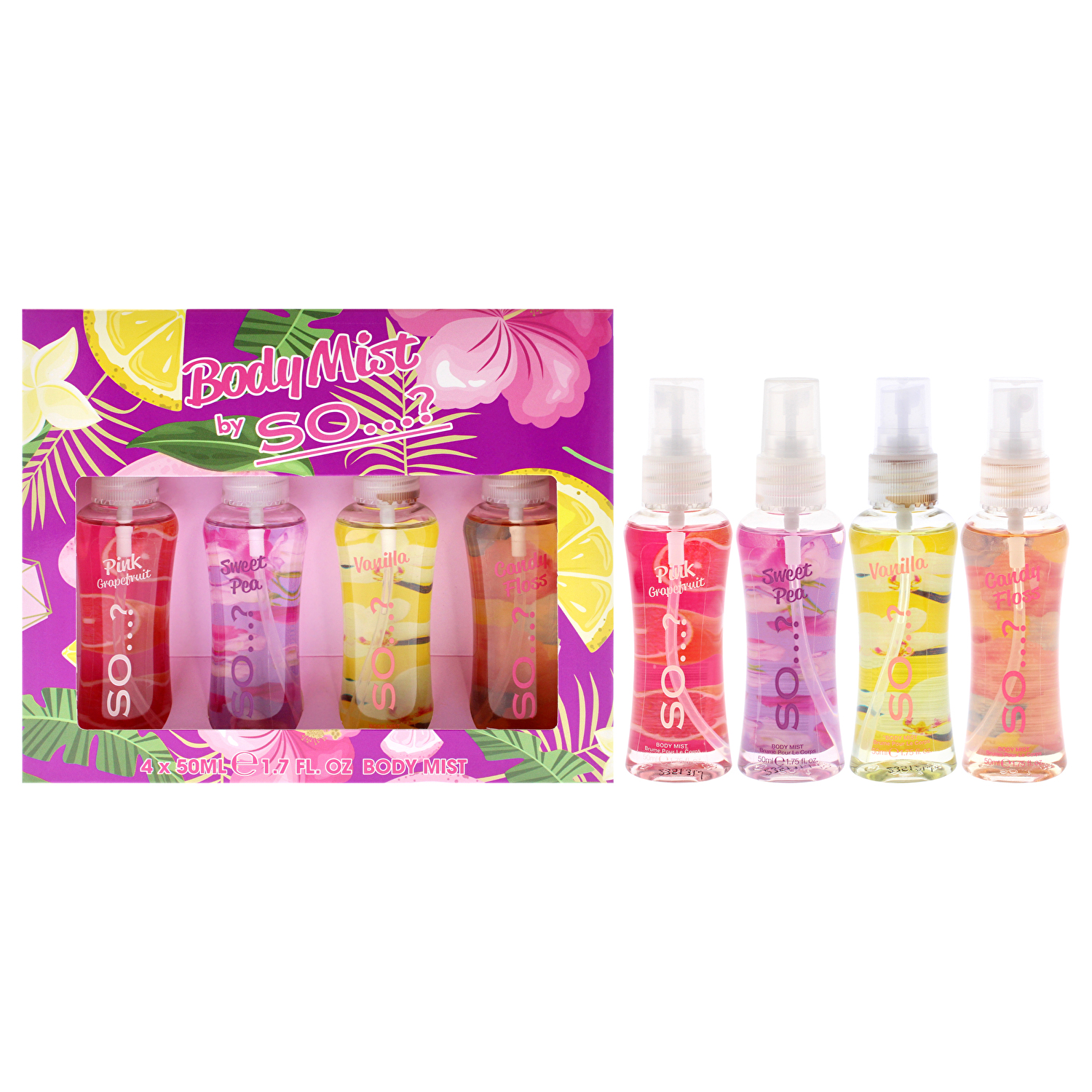 Soâ€¦? Body Mist Set For Women - 4 Pc 30ml Body Mist - Pink Grapefruit ...
